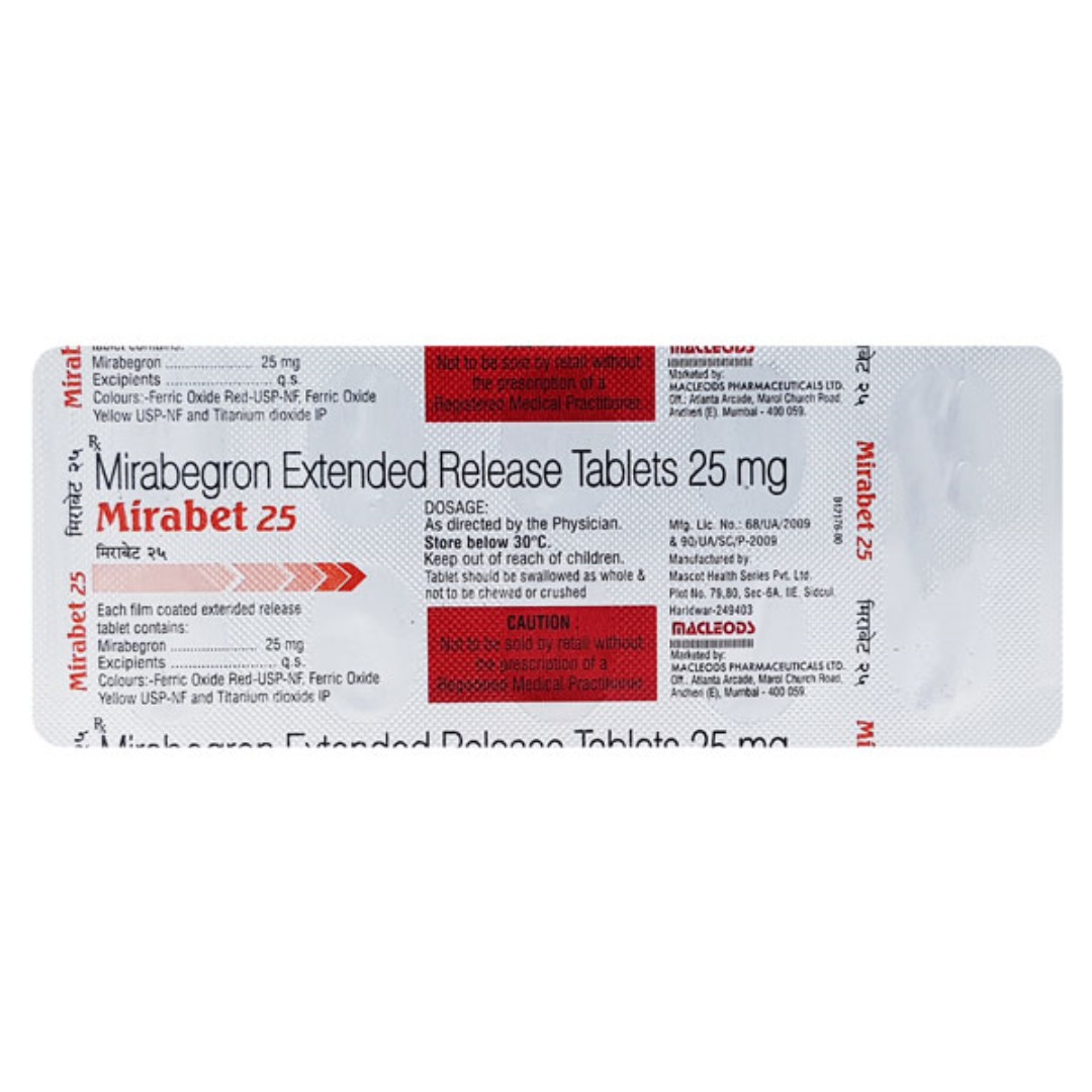 Mirabet 25 Tablet ER - Uses, Price, Substitute, Side Effects and Benefits