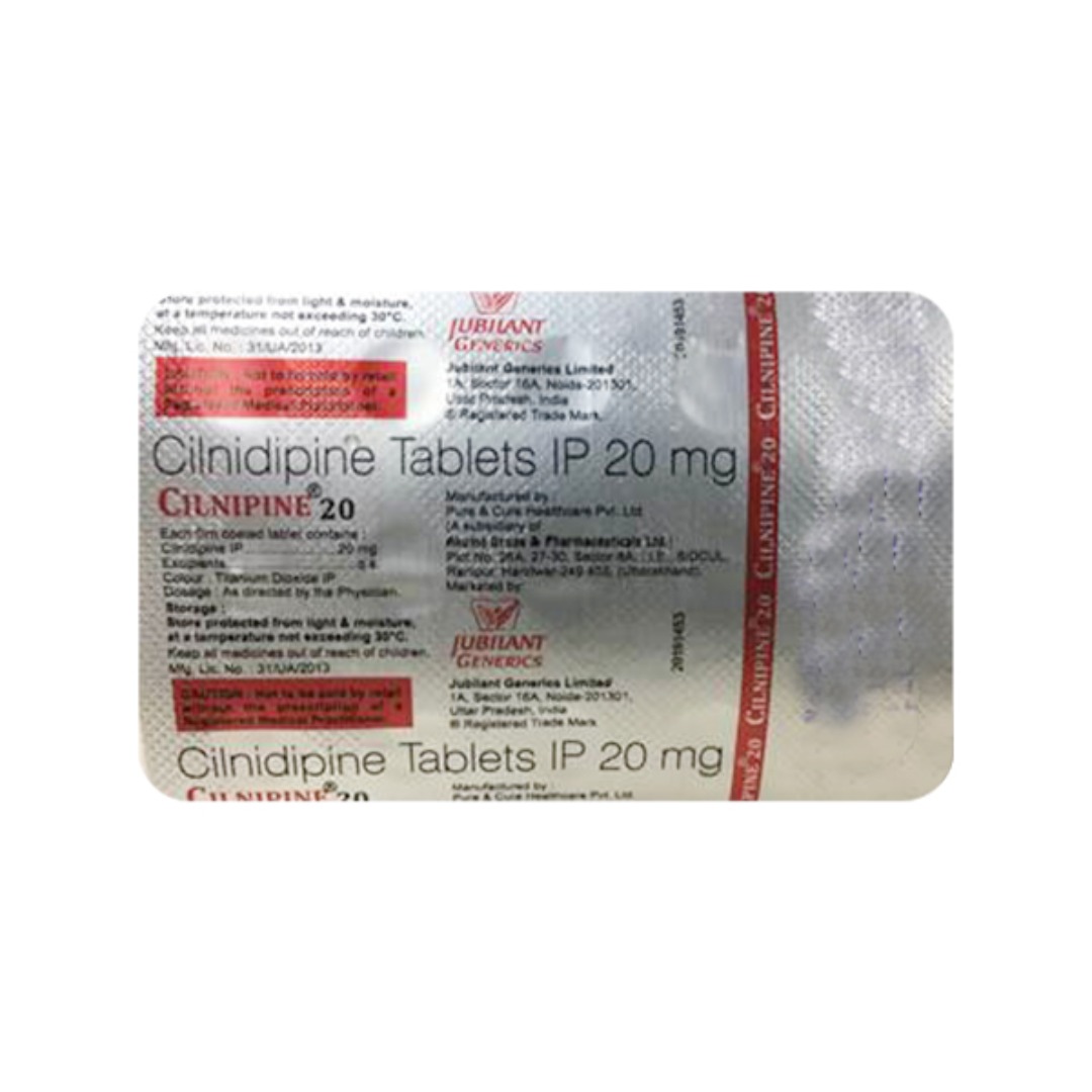 Cilnipine 20 Tablet - Uses, Price, Substitute, Side Effects and Benefits
